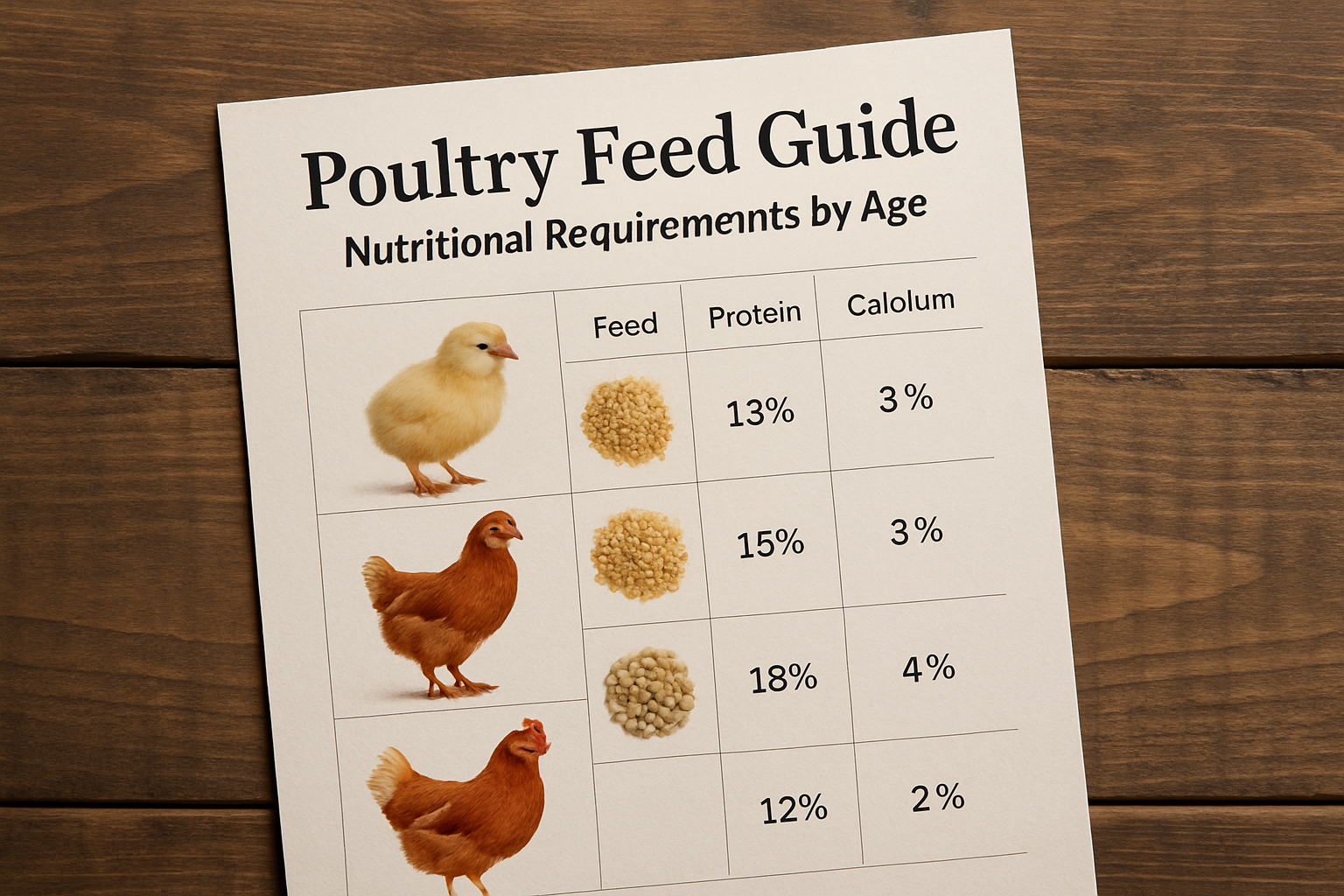Poultry Feed Guide: Nutritional Requirements by Age - Peck-Perfect!