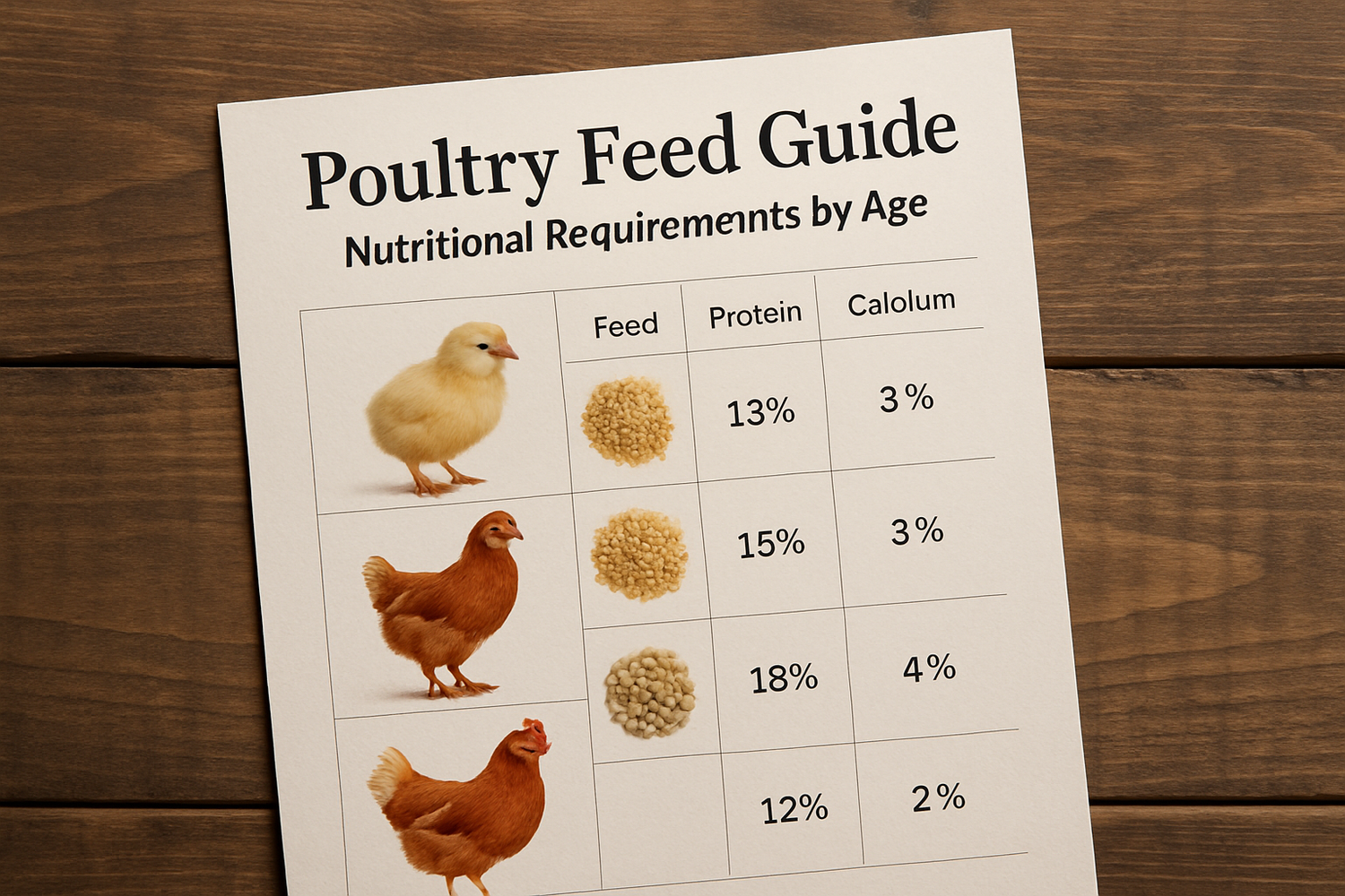 Poultry Feed Guide: Nutritional Requirements by Age - Peck-Perfect!